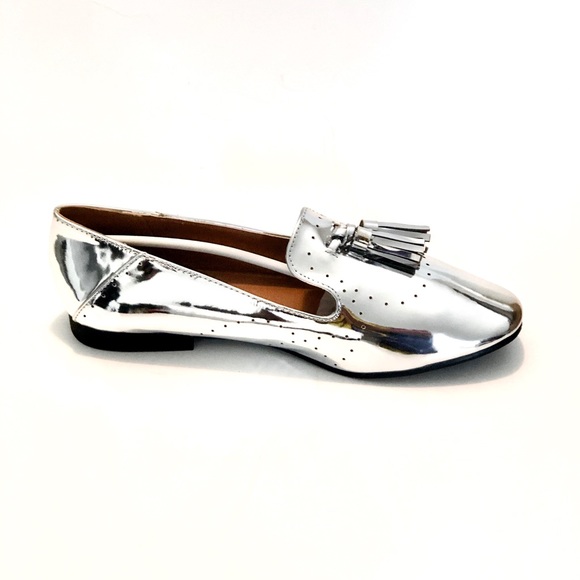 Shoes | Metallic Silver Loafer | Poshmark